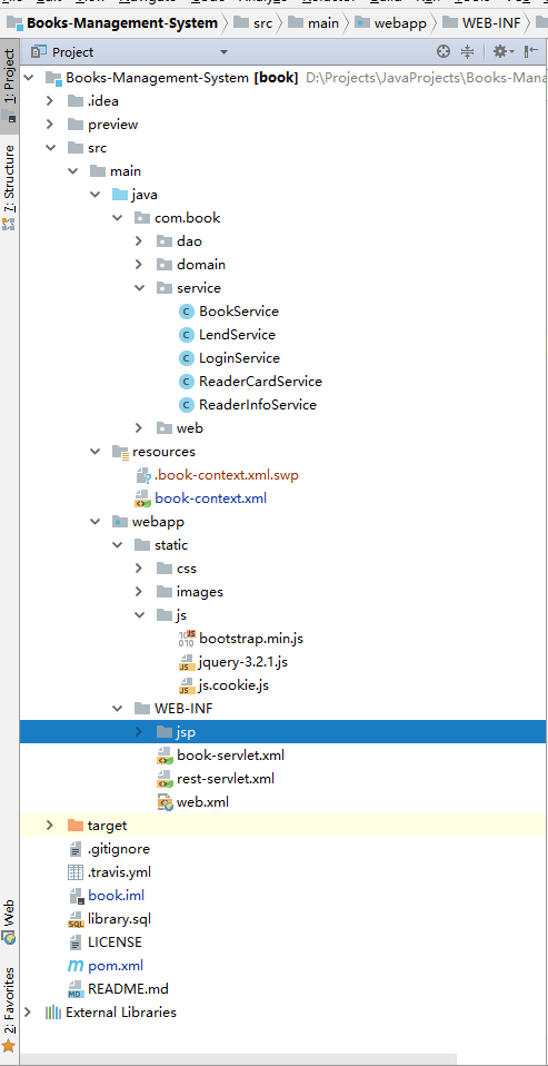 Jsp实现图书管理系统源码含mysql数据库脚本 计算机代码,编程代码下载